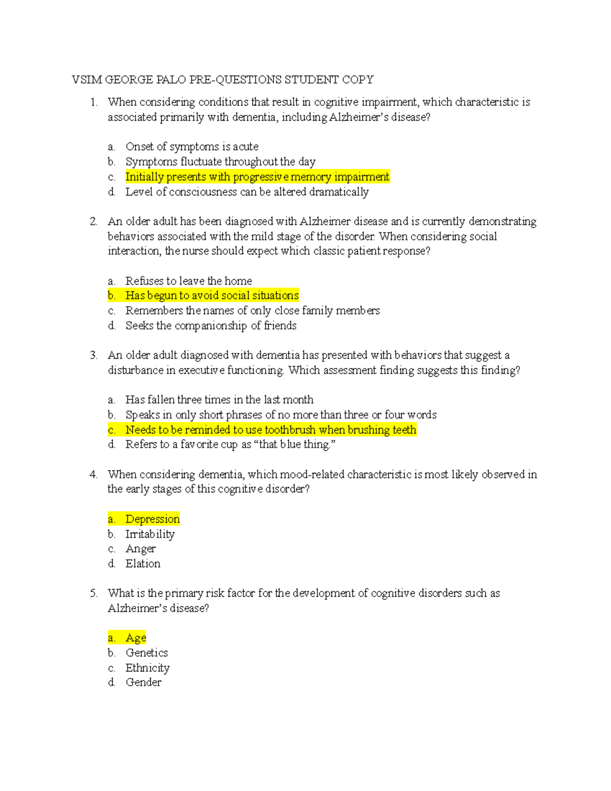 VSIM George PALO PRE Questions Student COPY - VSIM GEORGE PALO PRE ...