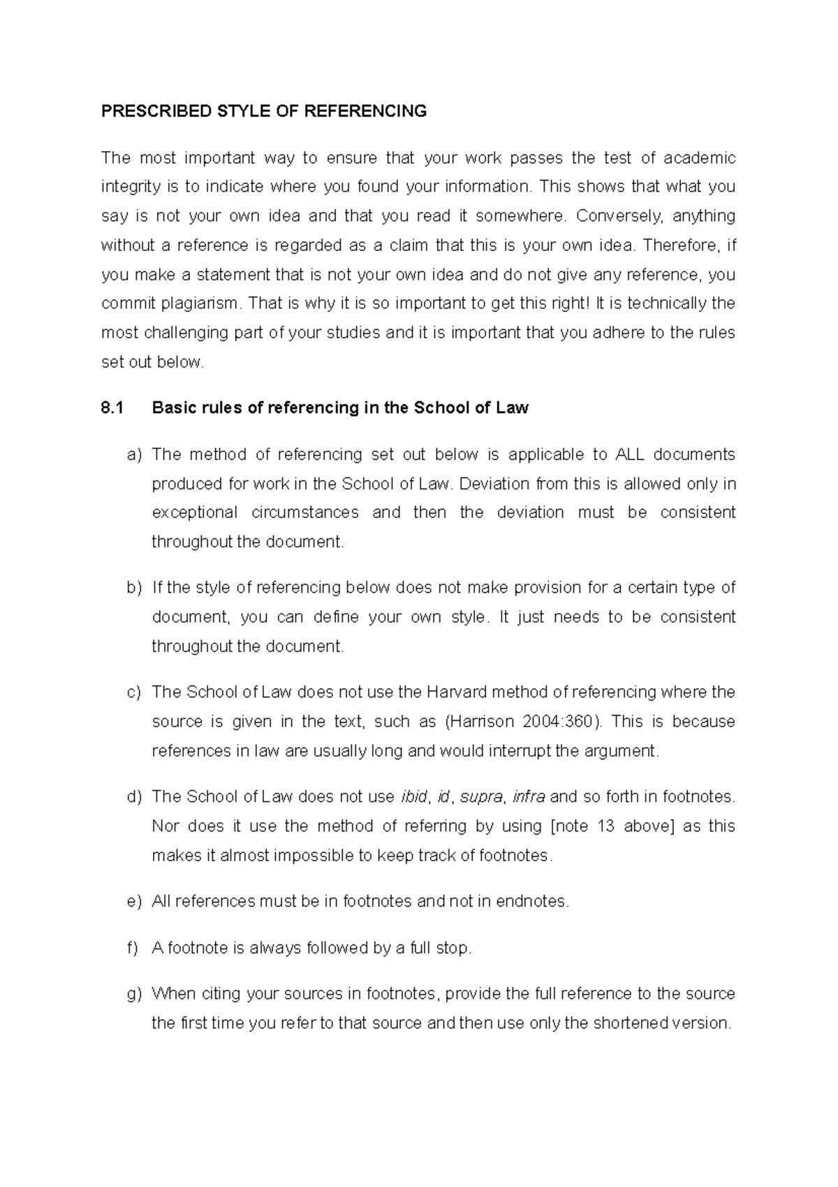 Prescribed Style OF Referencing - ILW1501 - Unisa - Studocu