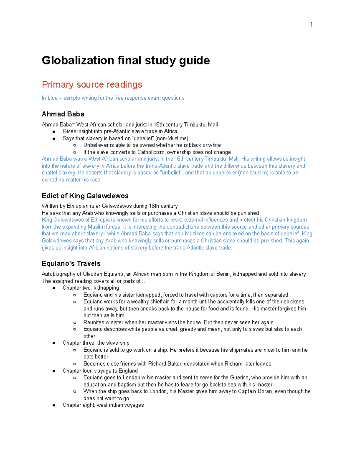 Globalization 1 unit 2 study guide - Globalization final study guide ...