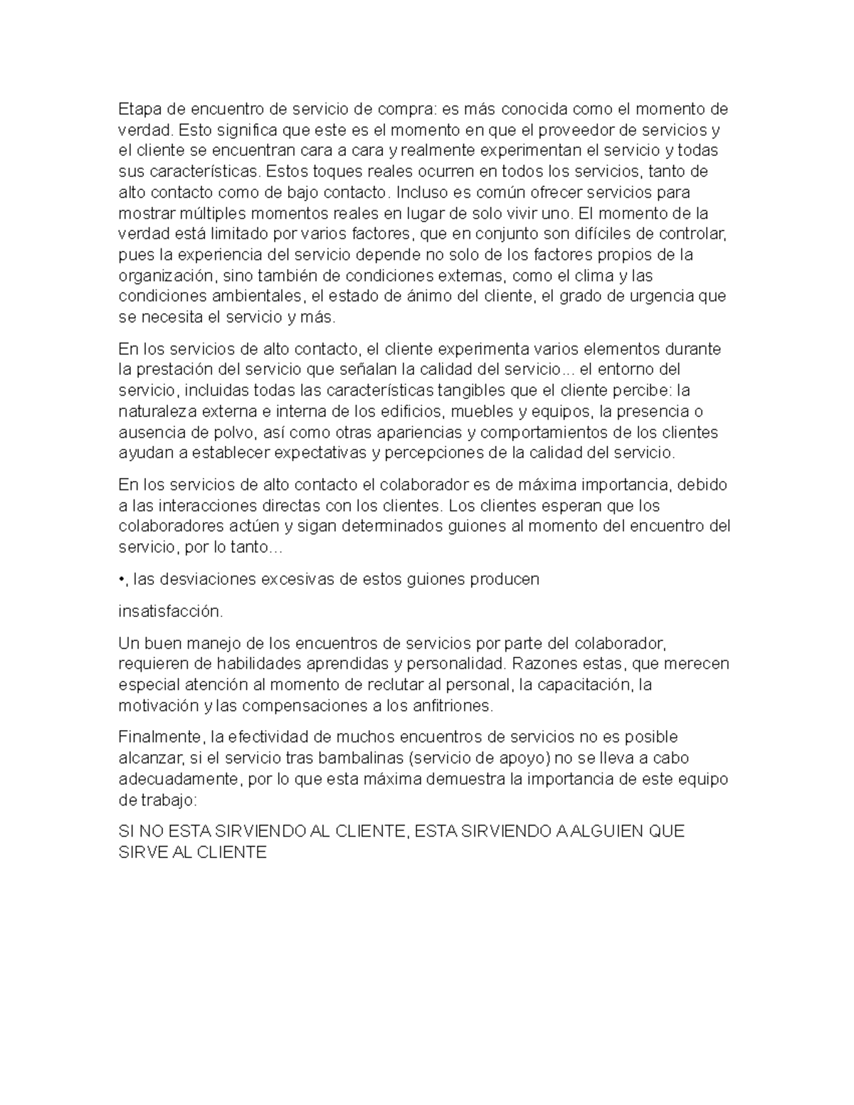 Etapa de encuentro de servicio de compra - Esto significa que este es ...