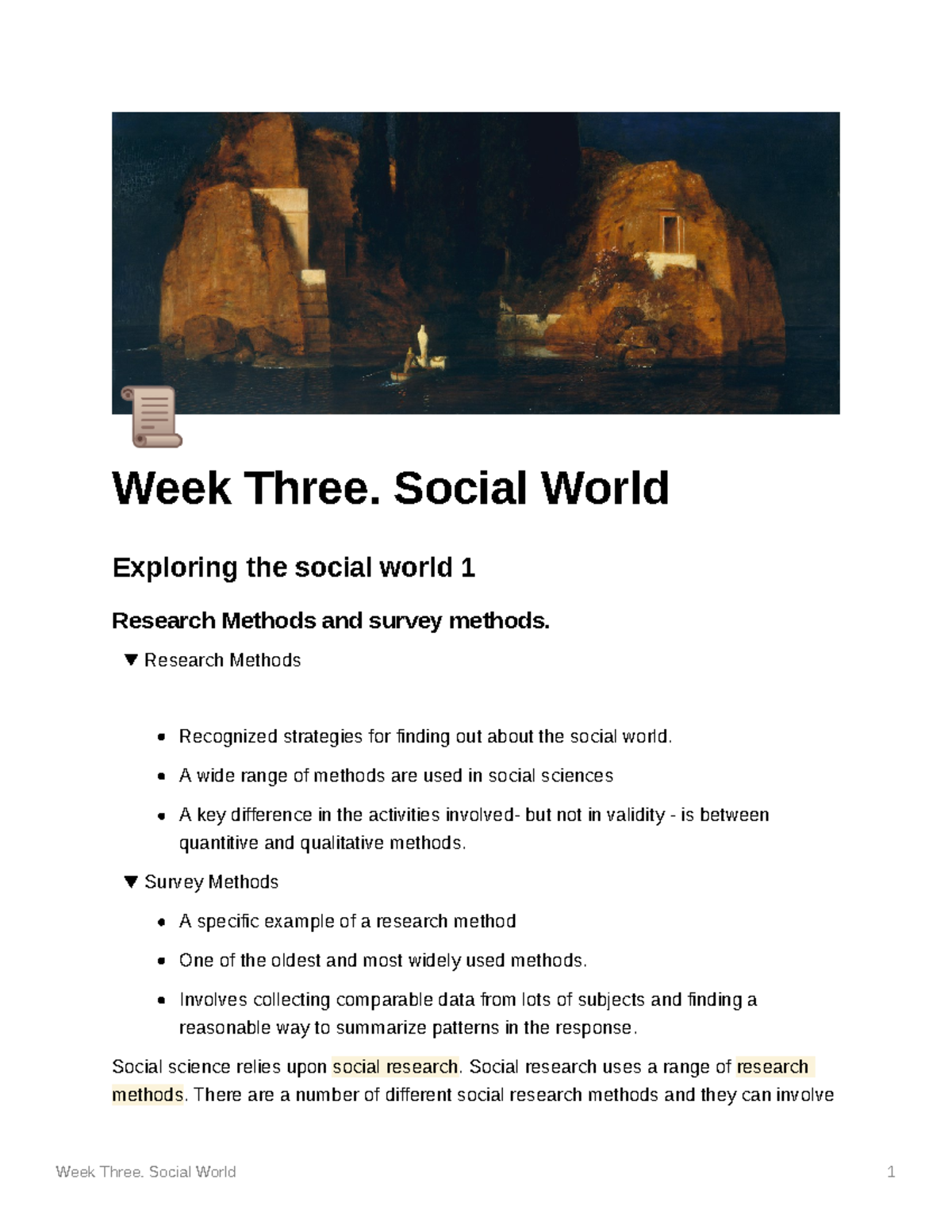 Social World - Lecture notes 6 - SPCU911 - Stirling - Studocu