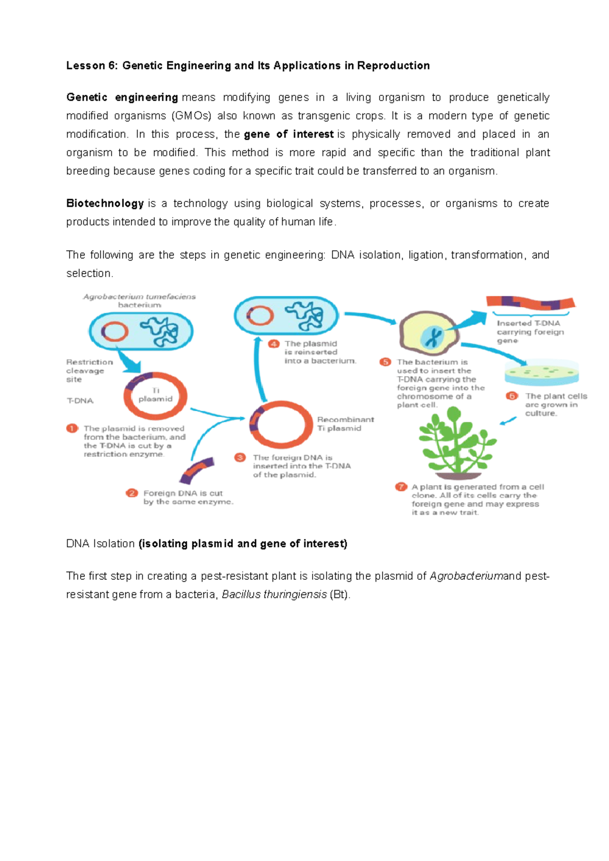 Genetic-engineering - Assignment - Lesson 6: Genetic Engineering and ...