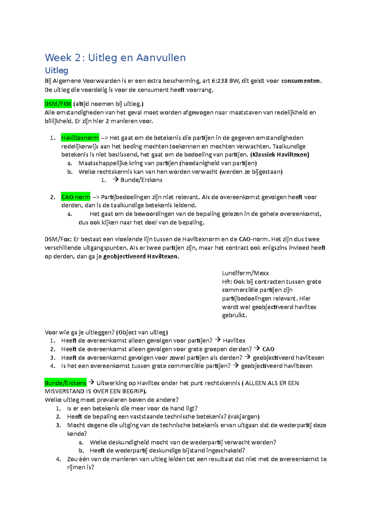 Week 2 Werkgroep Week 2 Week 2 Uitleg En Aanvullen Uitleg Bij Algemene Voorwaarden Is Er