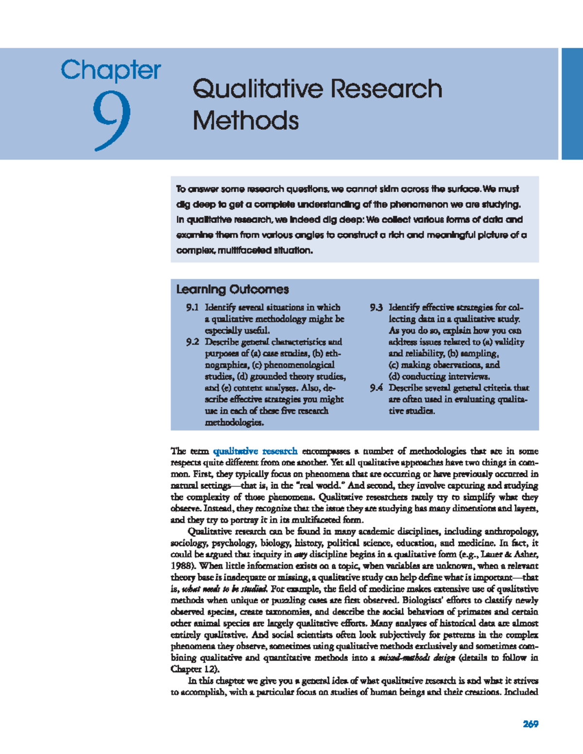 Leedy and Ormrod 2015 - Ch 9 Qualitative - Chapter Qualitative Research 9 Methods To answer some ...