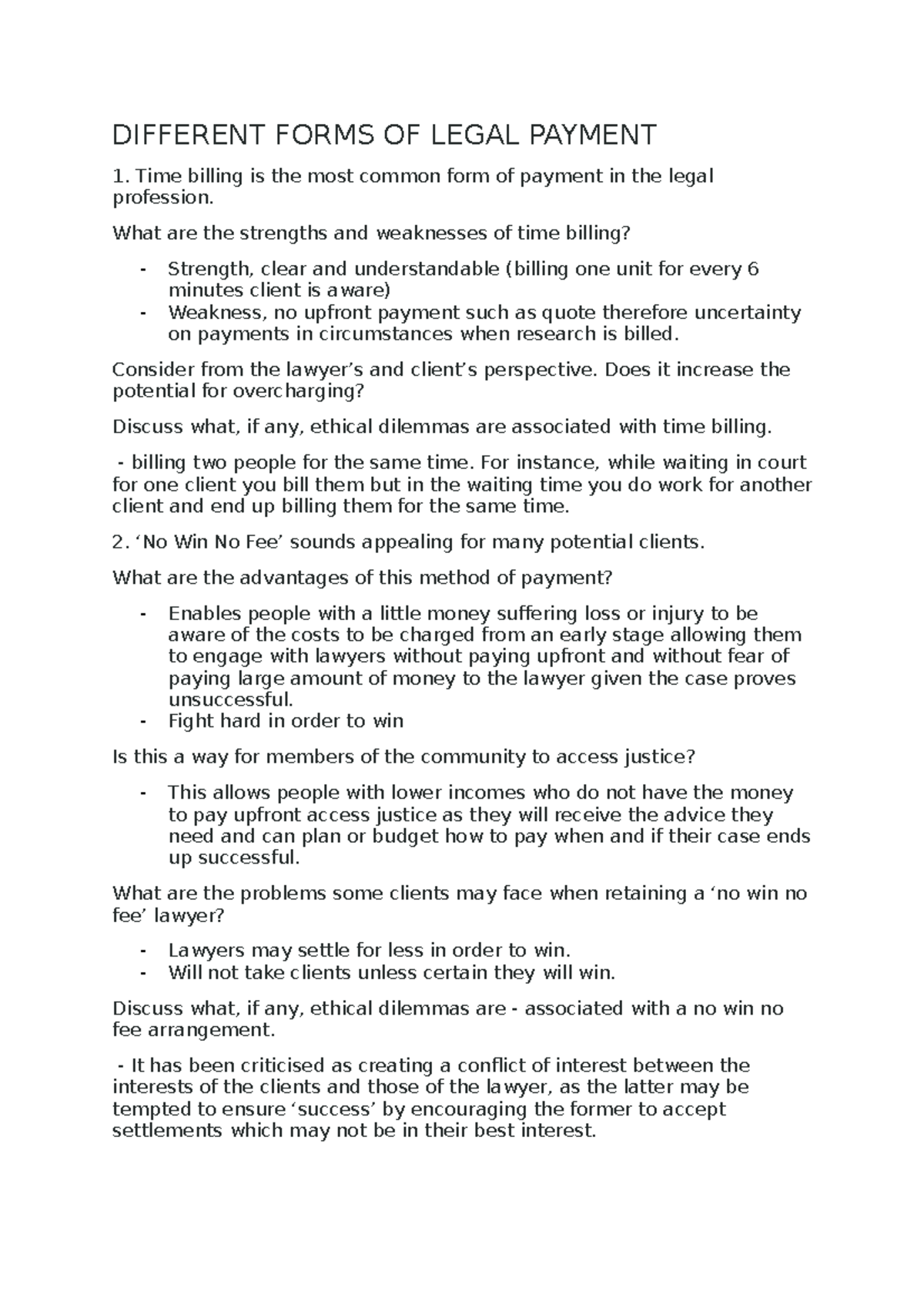 Week 6 work - Ethics week 6 work, law student work - DIFFERENT FORMS OF ...