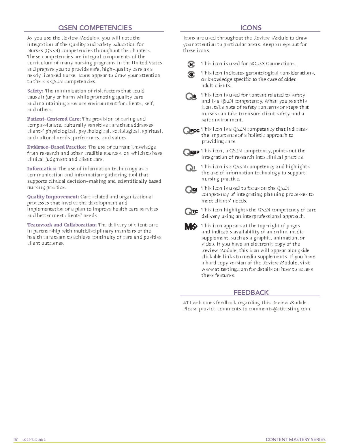 NURSING NUTRITION2 - IV USER’S GUIDE CONTENT MASTERY SERIES QSEN ...