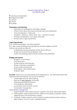 Assessment 1 Forensic Interviewing - Assessment 1- Reflection on ...