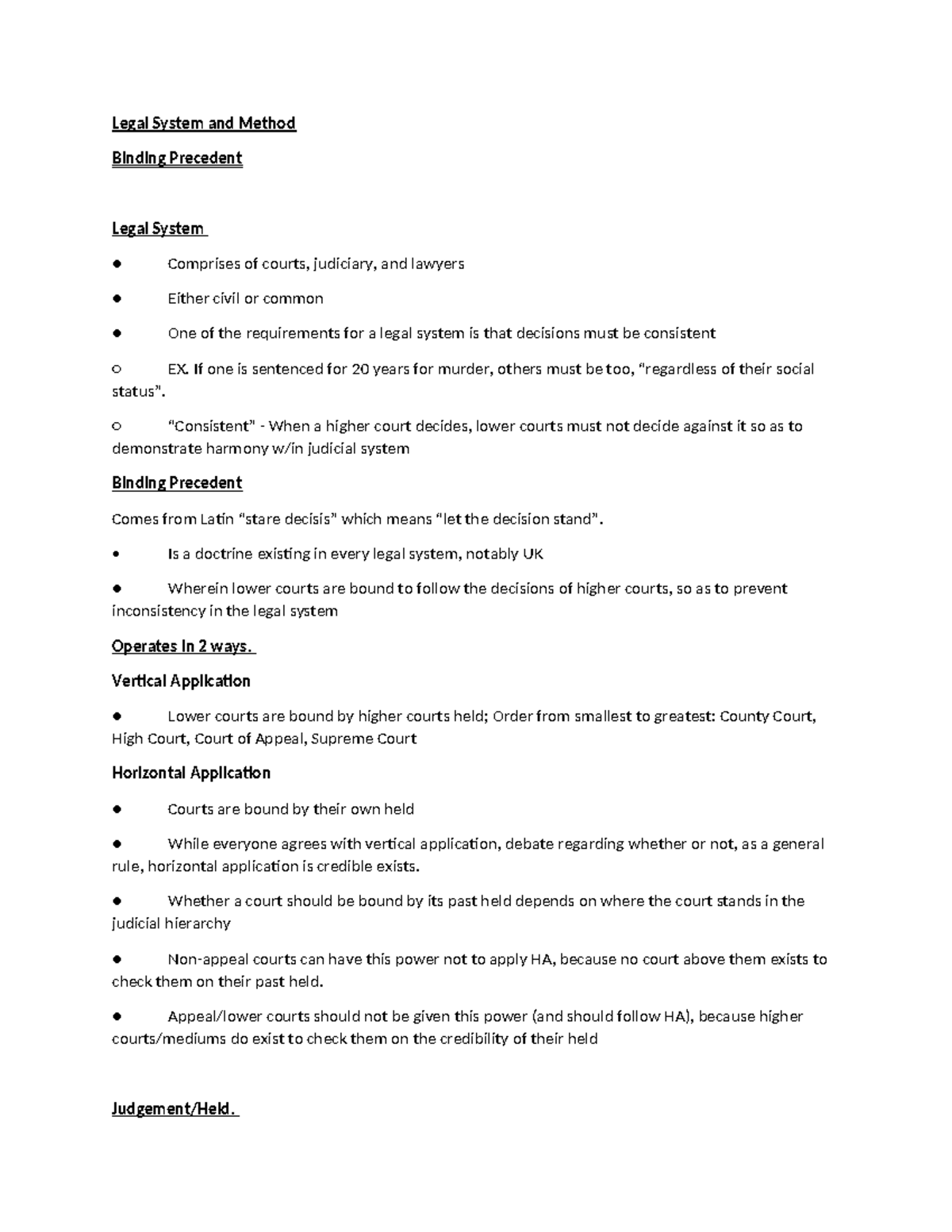 Binding Percedent - Legal System and Method Binding Precedent Legal ...