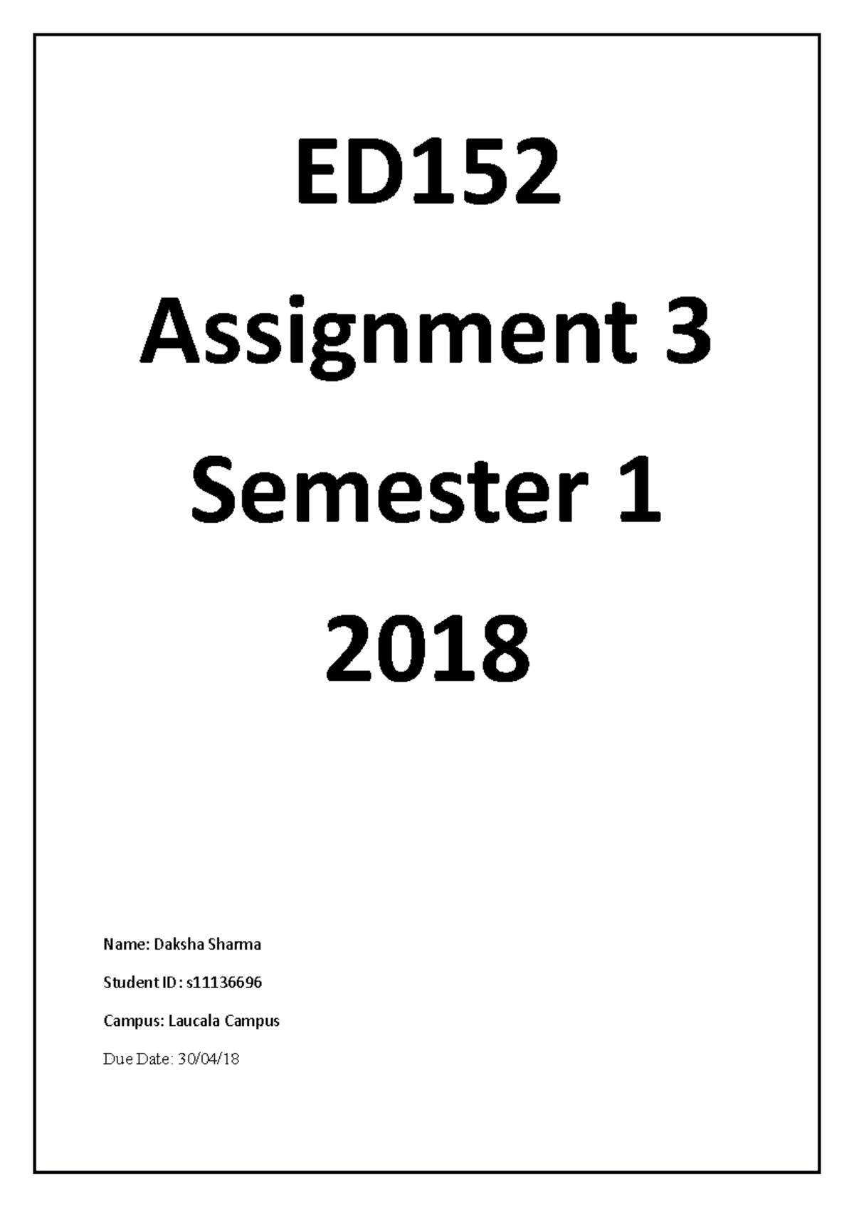 ED 152 Assignment 3 Human Development (1) (2) - ED Assignment 3 ...