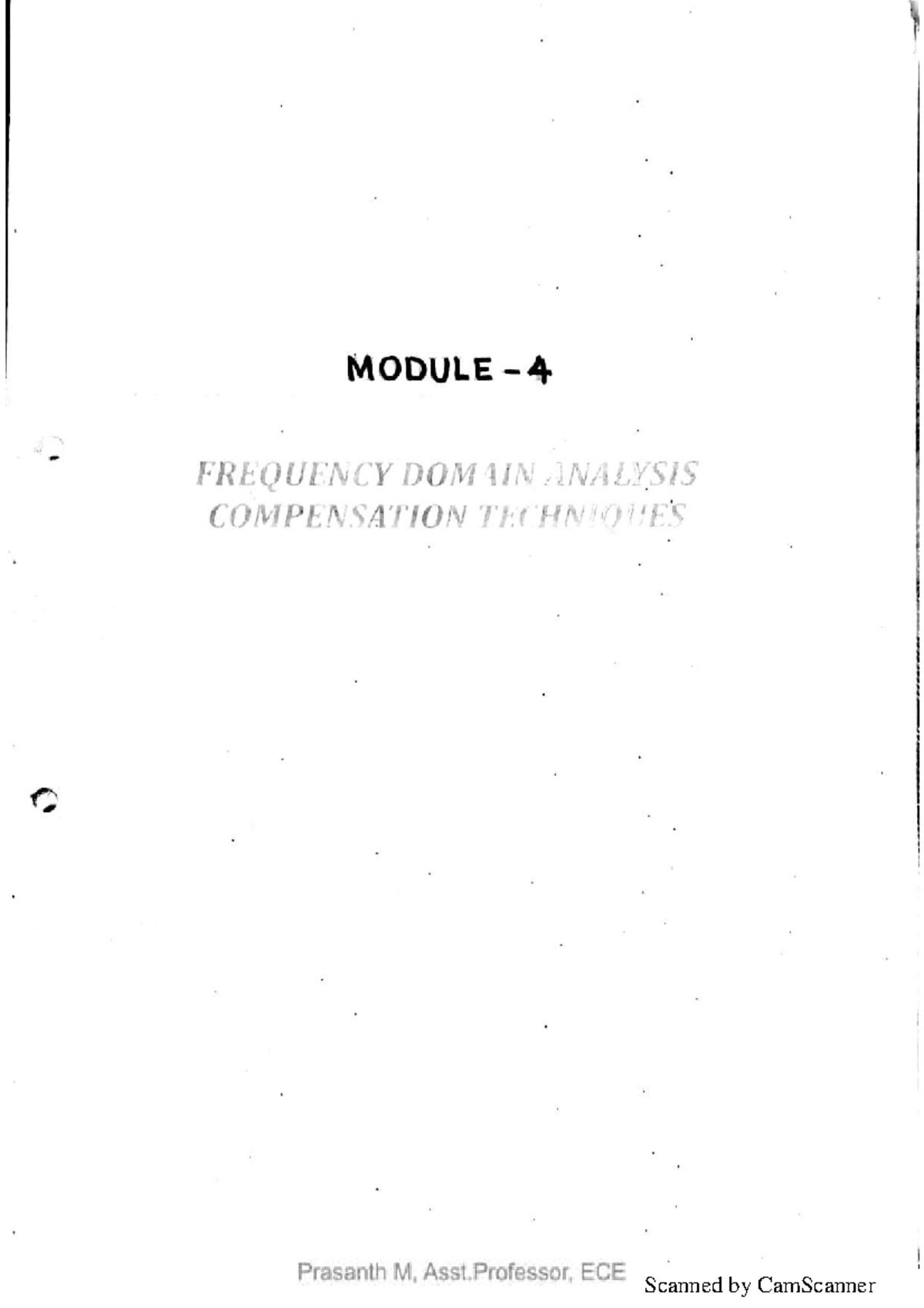 ECT 307 Control Systems Module 4 - MODULE 4 FREQUENCY DOM AIN ANALYSIS ...