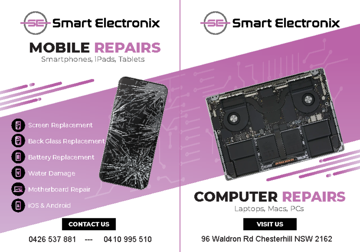 Brochure Design - MOBILE REPAIRS Smartphones, iPads, Tablets COMPUTER ...
