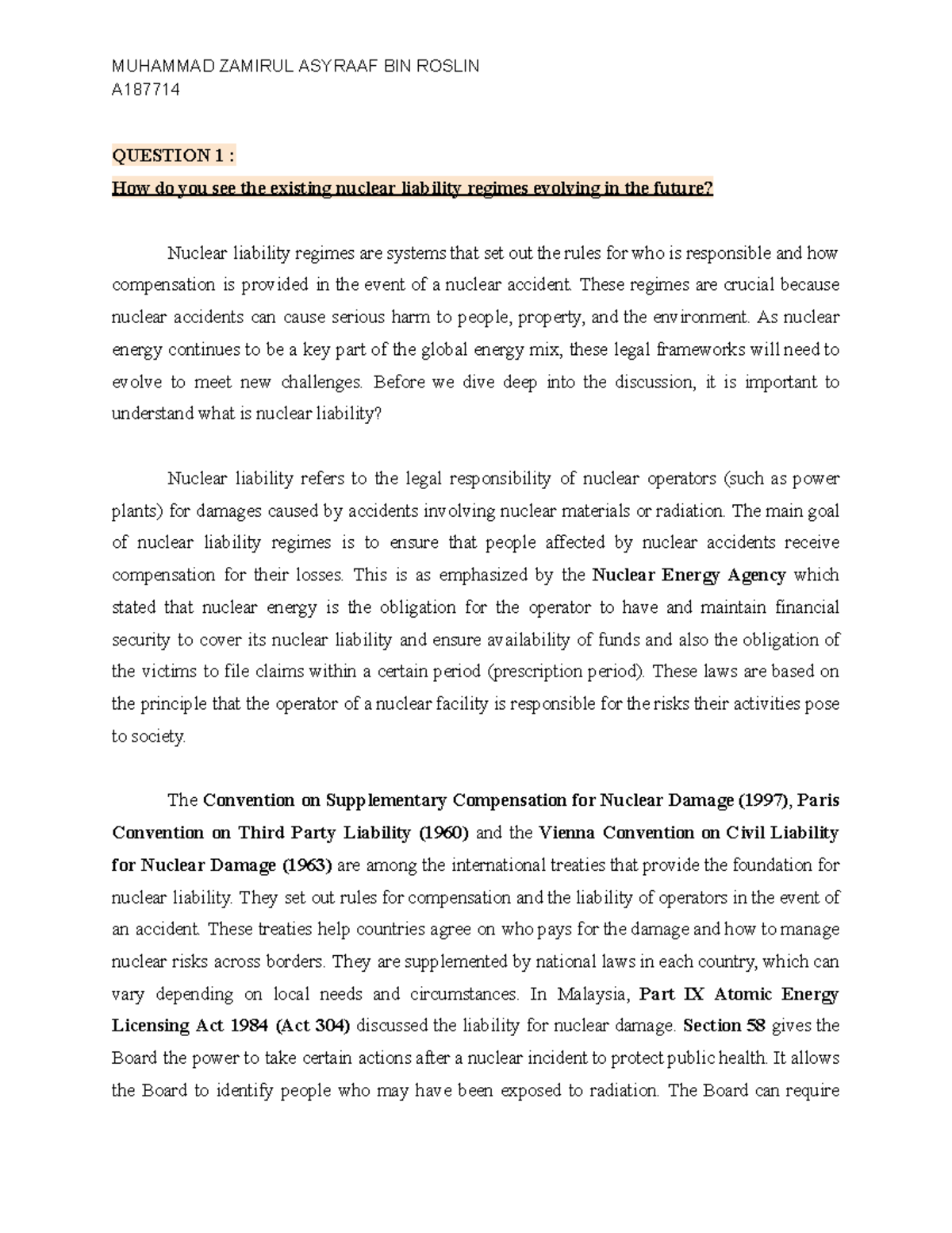 Nuclear Tutorial Submission - A187714 - A QUESTION 1 : How do you see ...