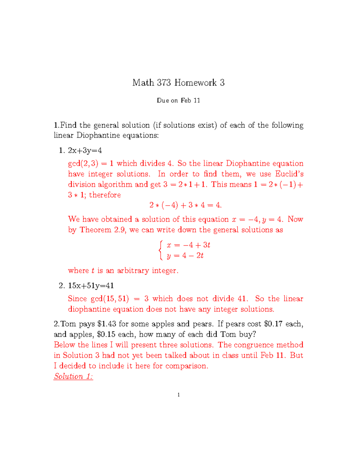 Homework 03 Solutions - Math 373 Homework 3 Due on Feb 11 1 the general solution (if solutions ...
