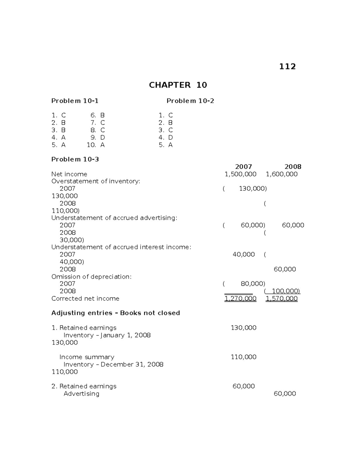 Fav3chp10-12 - Financial Accounting - 112 CHAPTER 10 Problem 10- 1. C 6 ...