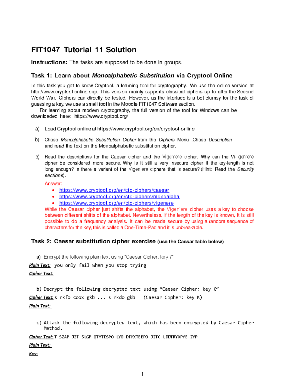 Fit1047 Lab Week 11 Solution Warning Tt Undefined Function 32 Fit1047 Tutorial 11 Solution