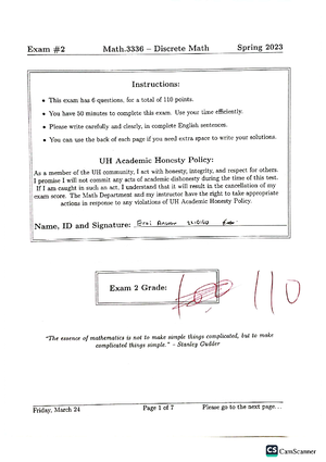 2305 HW3 2 - Math 2305 Homework 3 Name: Peoplesoft ID: Instructions ...