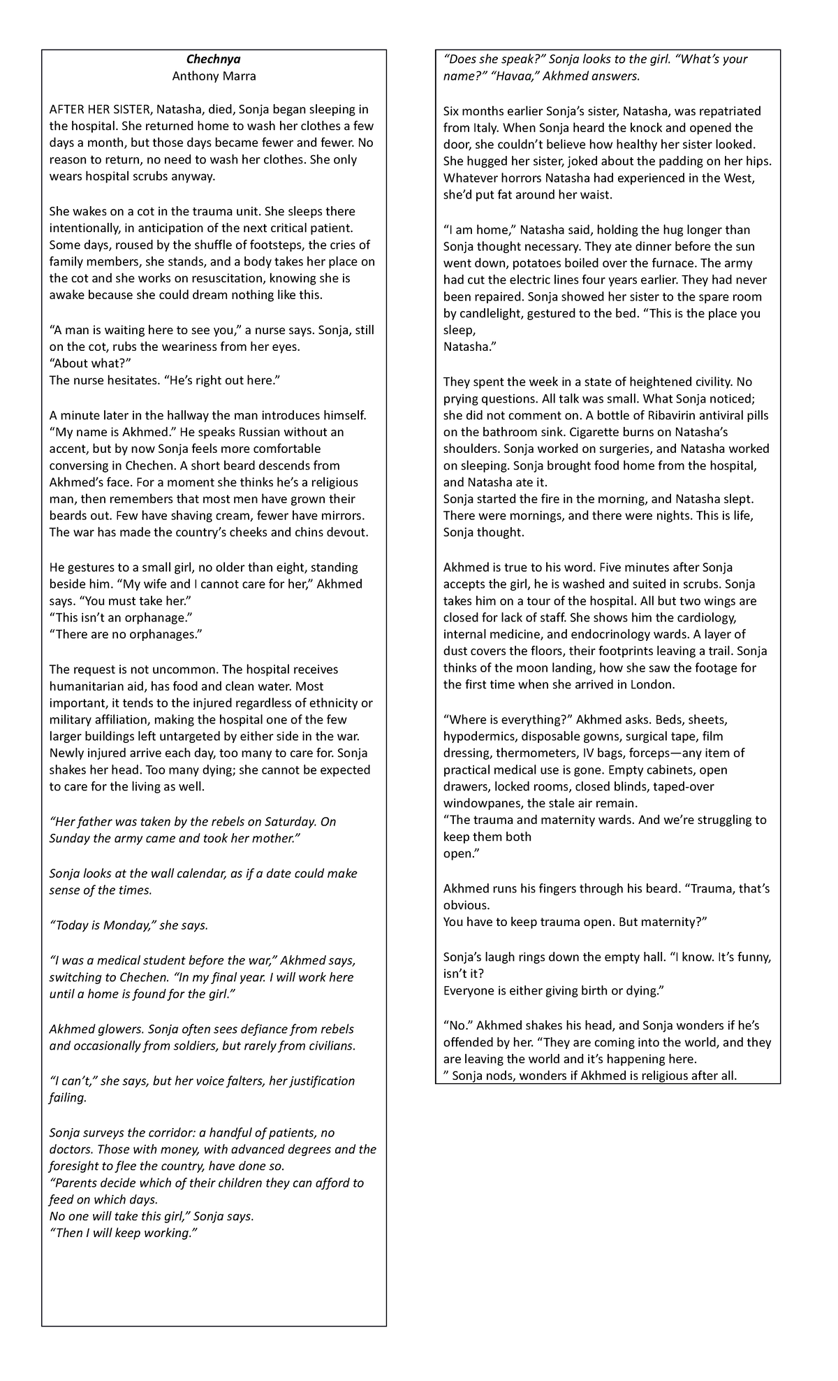 Local media 5680432449641554836 - Chechnya Anthony Marra AFTER HER ...