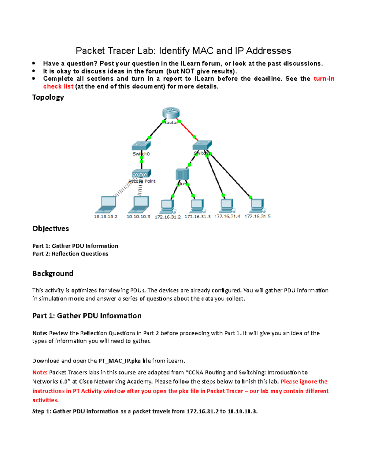 Packet Tracer MAC IP - CPSC 433 - Yale - Studocu