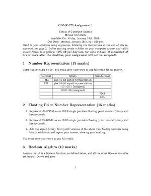 273 cheat sheet - Useful MIPS Commands - Comp 273 - Studocu