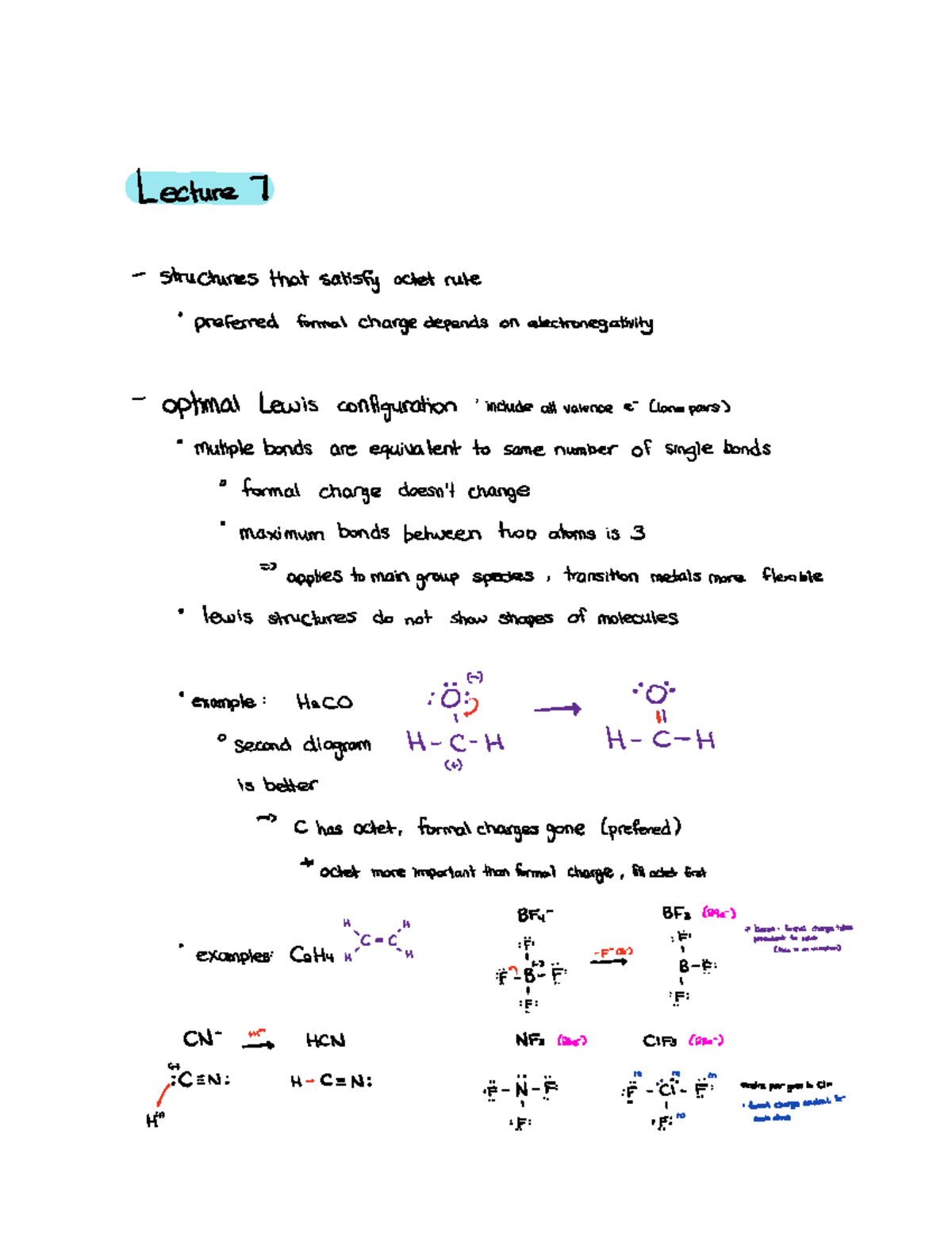Lecture 7 - Lecture 7 structures that satisfy octet rule preferred ...