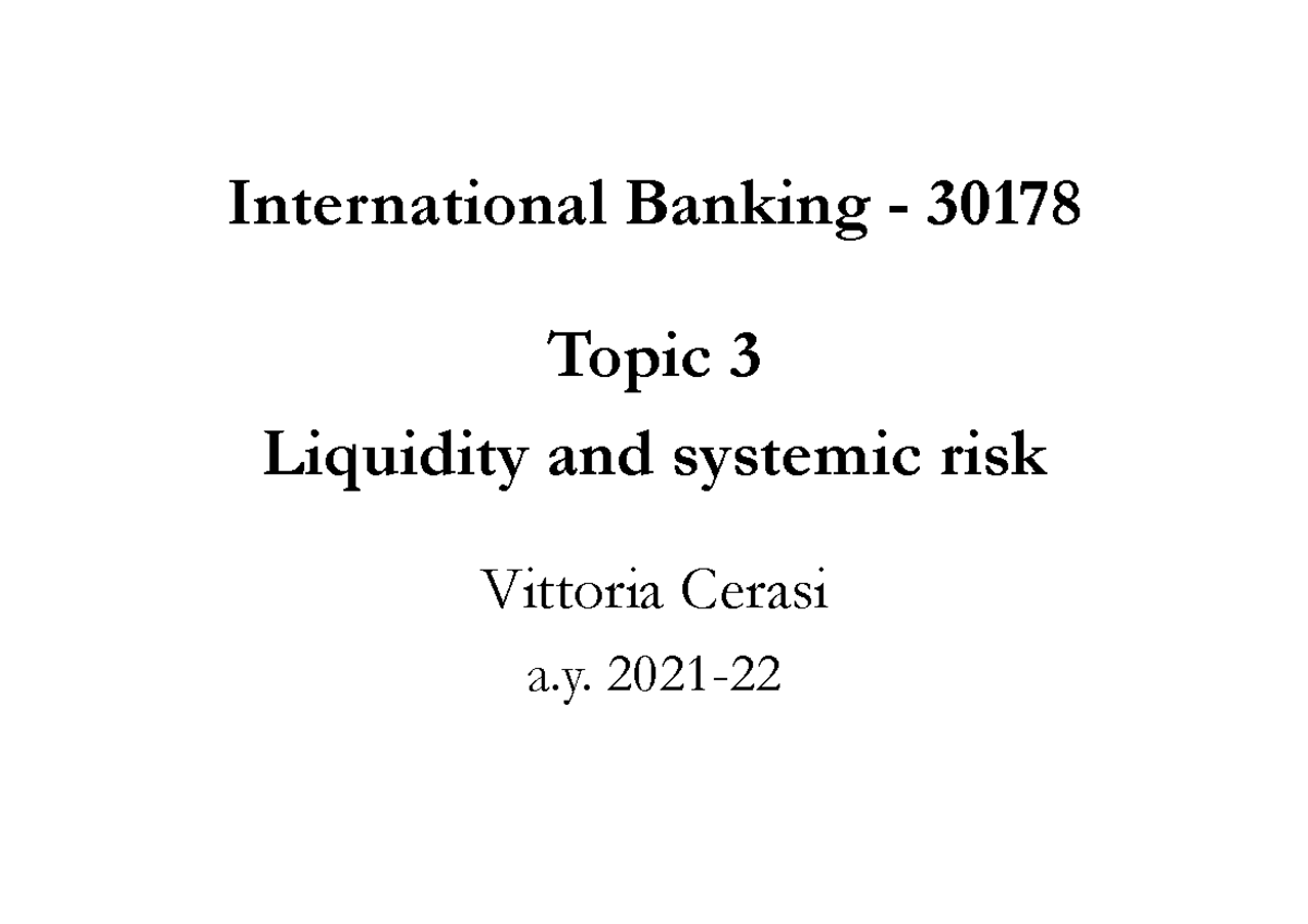 IB Topic 3 - Lesson 3 notes - International Banking - 30178 Topic 3 ...