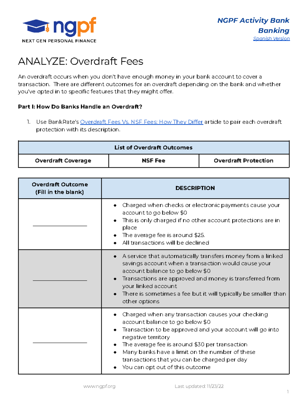 Copy of Analyze Overdraft Fees - NGPF Activity Bank Banking Spanish ...