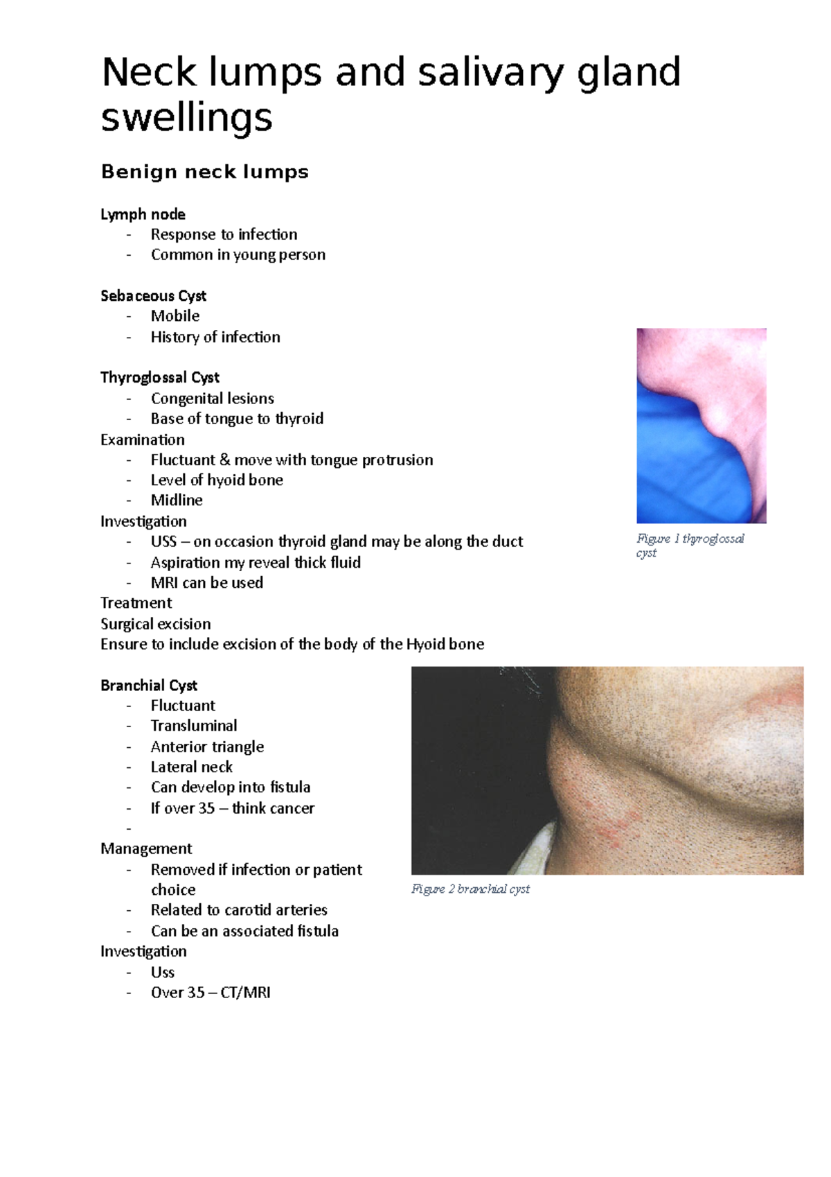 Neck lumps - swellings Benign neck lumps Lymph node - Response to ...