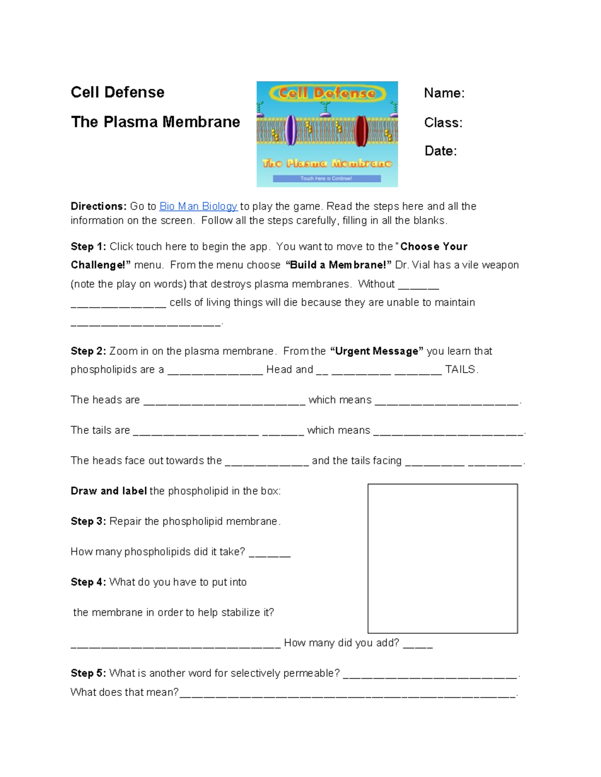 Cell Defense The Plasma Membrane - Read the steps here and all the ...