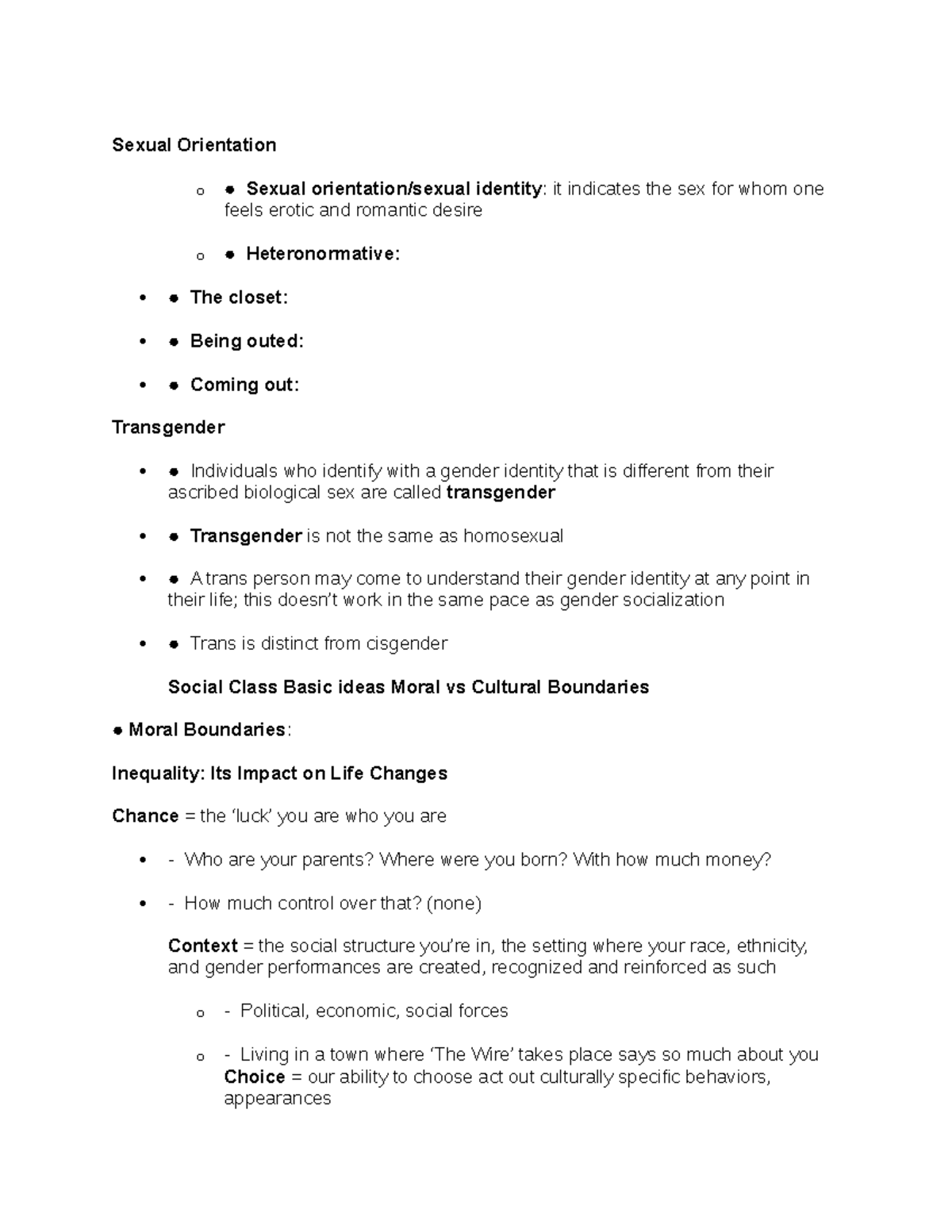 Race Class and Gender 3 - SOCI 243 - Sexual Orientation o Sexual ...
