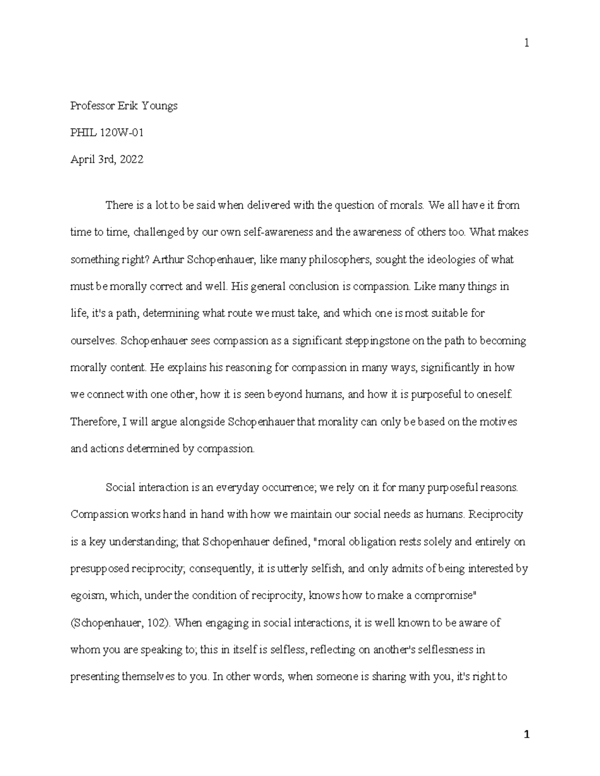 Ethics Paper #2 copy - Paige Hickson Professor Erik Youngs PHIL 120W ...
