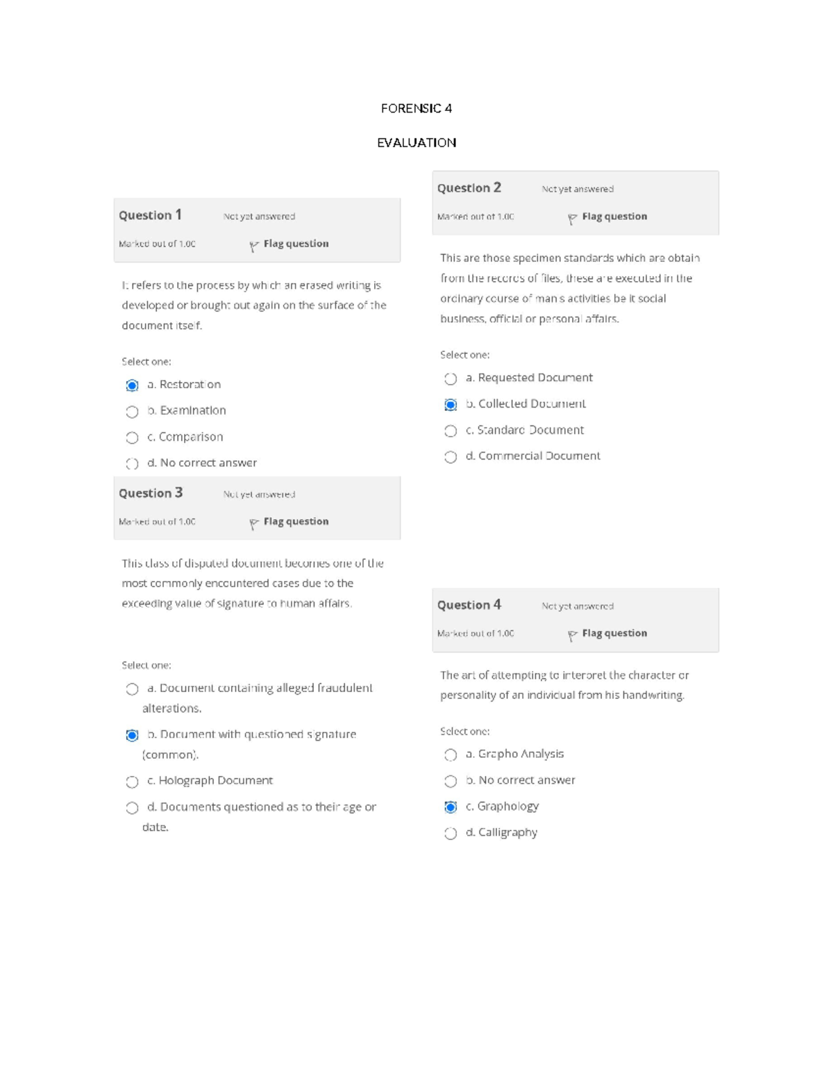 Forensic 4- Reviewer - BS Criminology - FORENSIC 4 EVALUATION WEEK ...