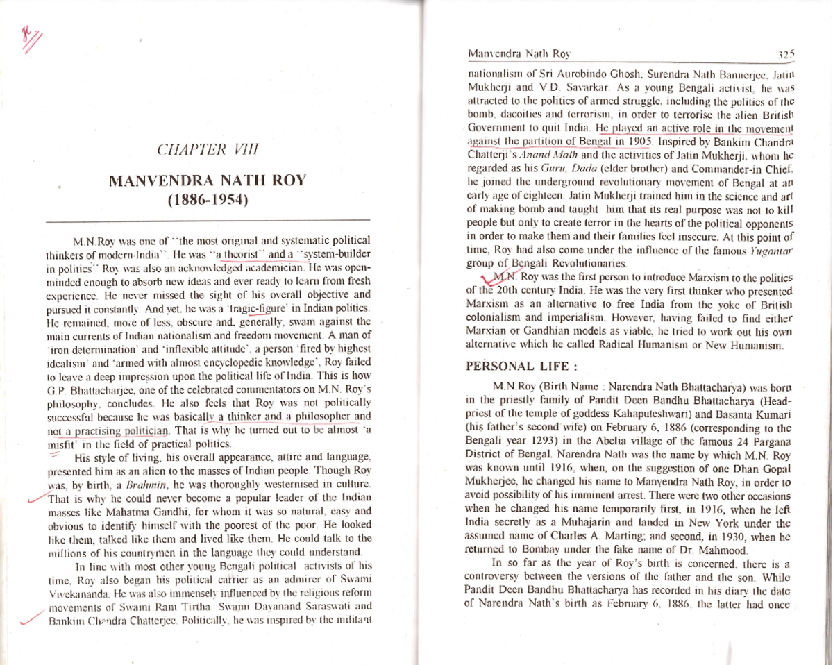 MN ROY - ROYS RADICAL HUMANISM - Manvendra Nath Roy 325 nationalism of ...