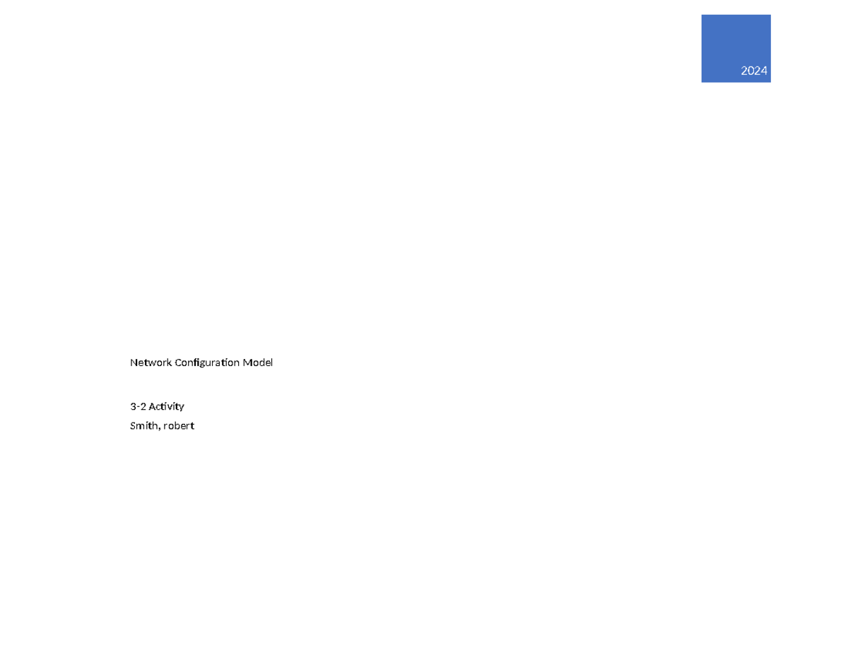 IT 200 3-2 Robert Smith - Network Configuration Model 80/80 - 2024 ...