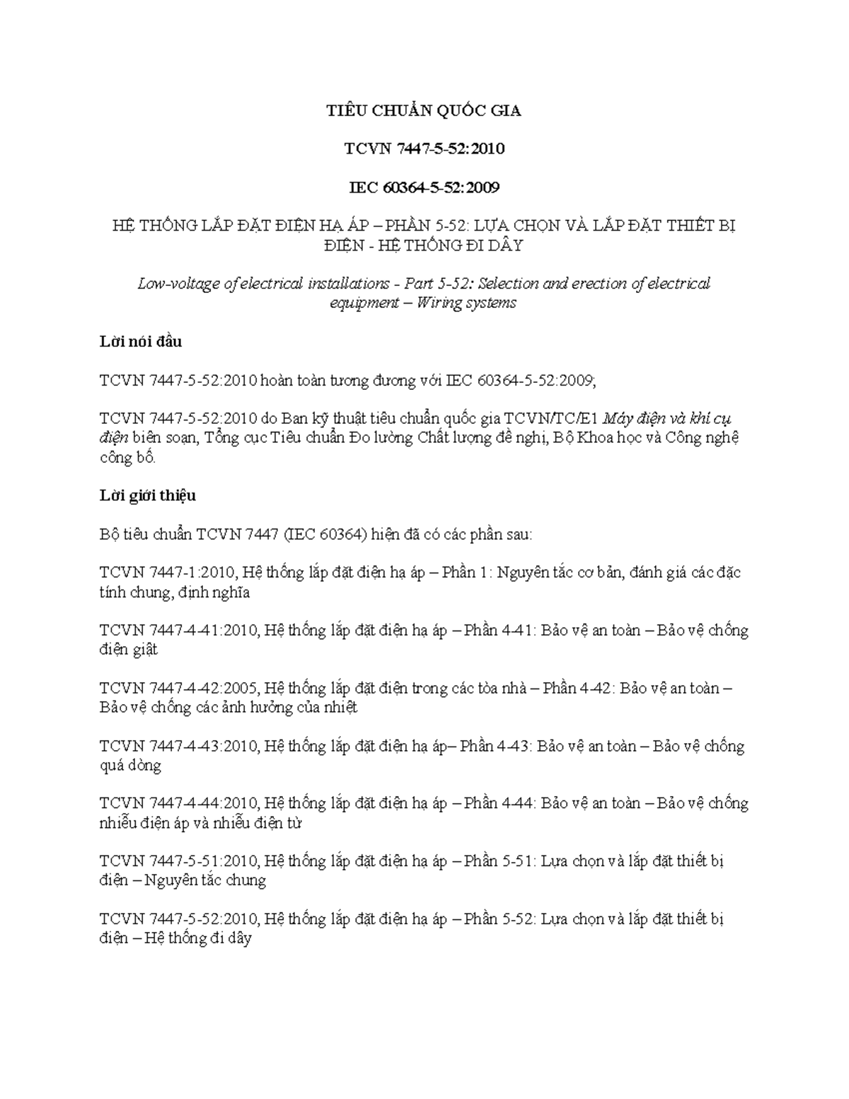 TCVN 7447-5-52 2010 (IEC 60364-5-52 2009 ) - TIÊU CHUẨN QUỐC GIA TCVN 7447-5-52: IEC 60364-5-52 ...