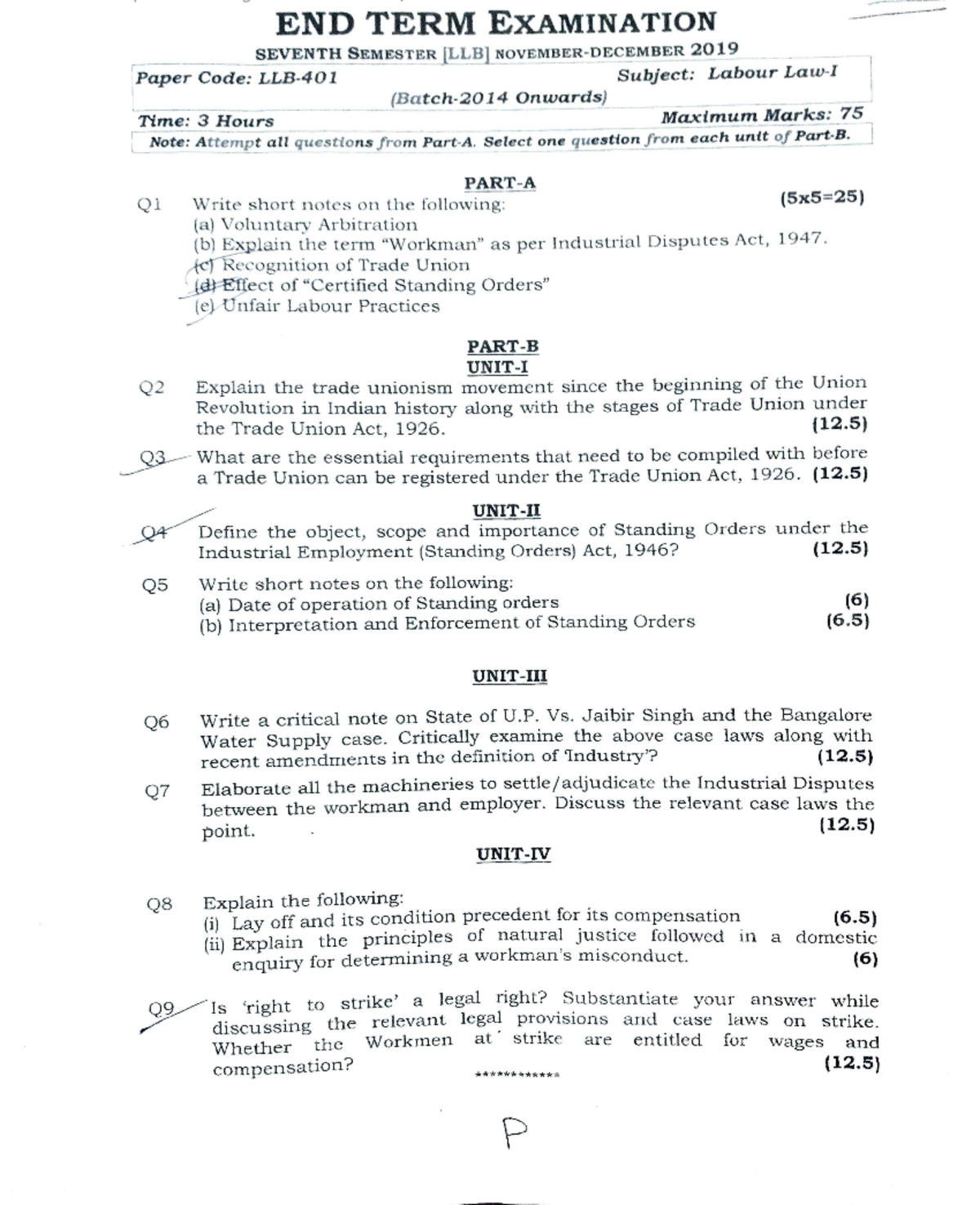 7th semester Papers - BBA LLB - Studocu