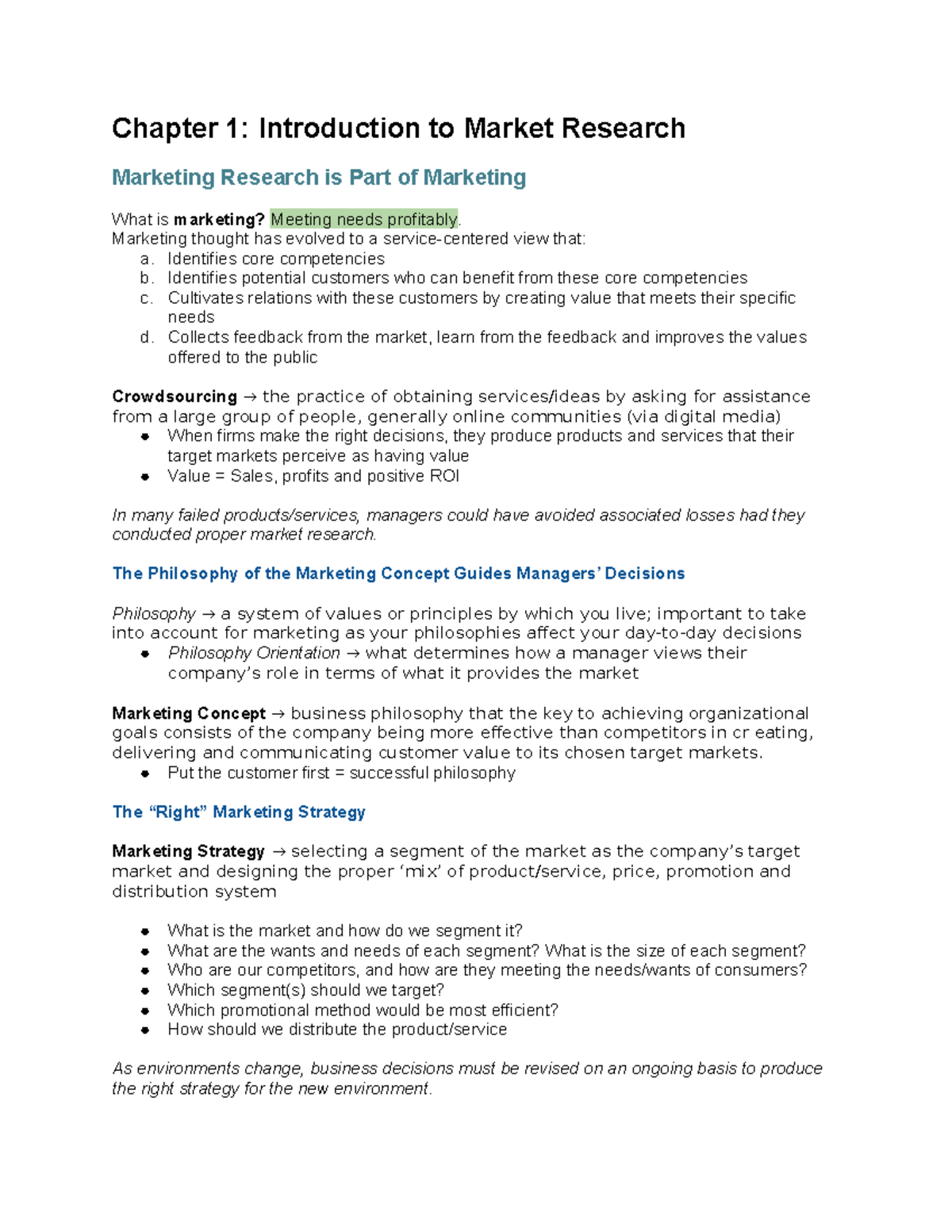 Chapter 1: Introduction to Market Research - Chapter 1: Introduction to ...