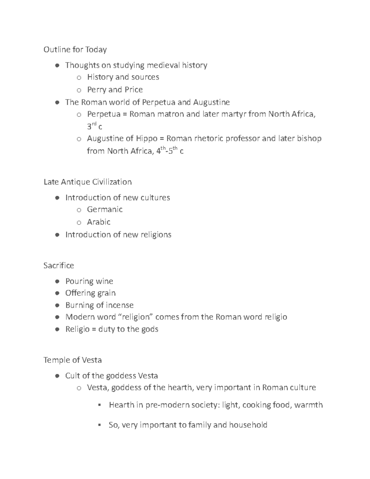 HIST 4007, Lecture 2 - Outline for Today Thoughts on studying medieval ...