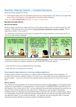 Decision Making Overview Lecture - Decision Making Making Decisions ...