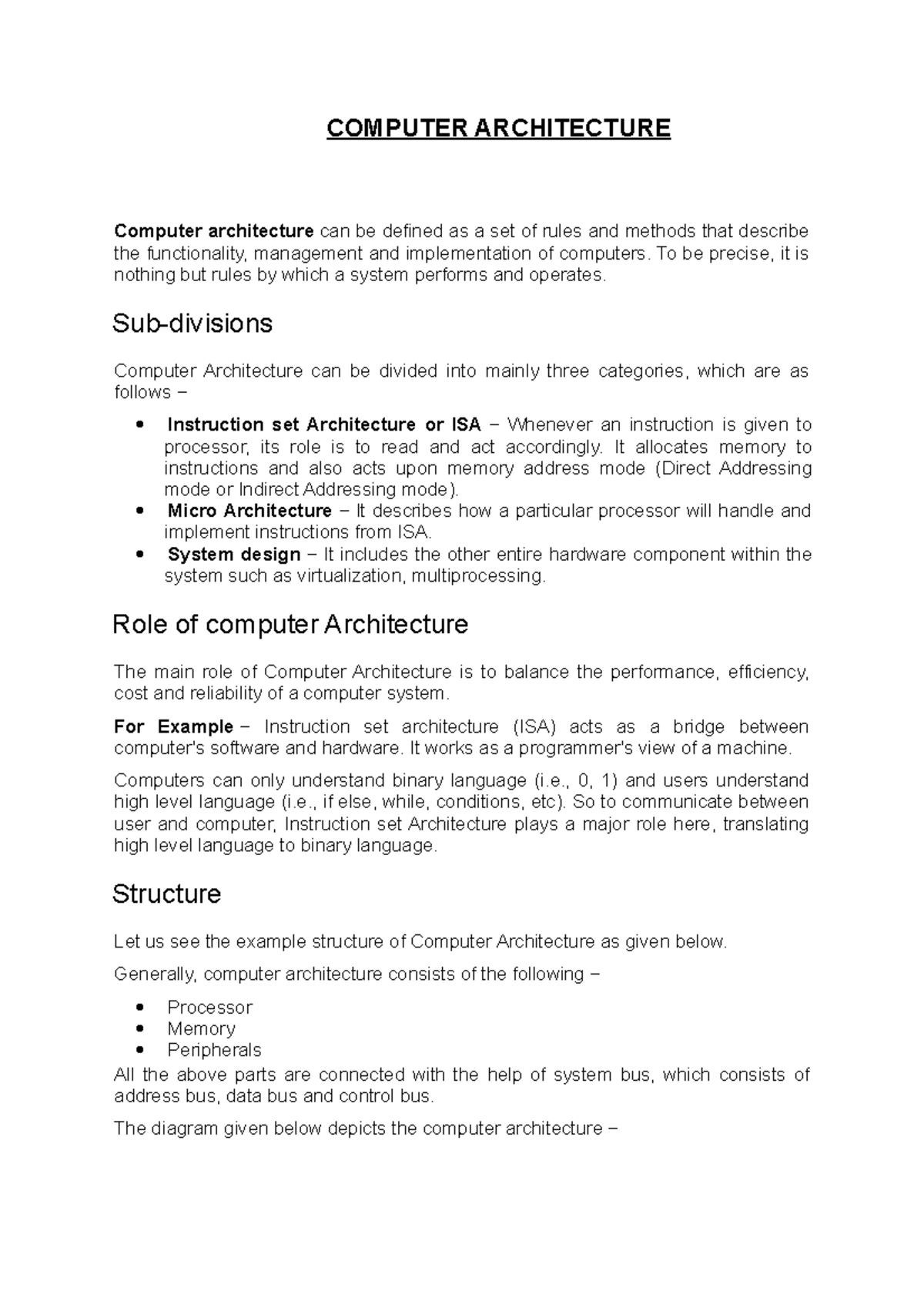 Computer Architecture Computer Architecture Computer Architecture Can Be Defined As A Set Of 3389