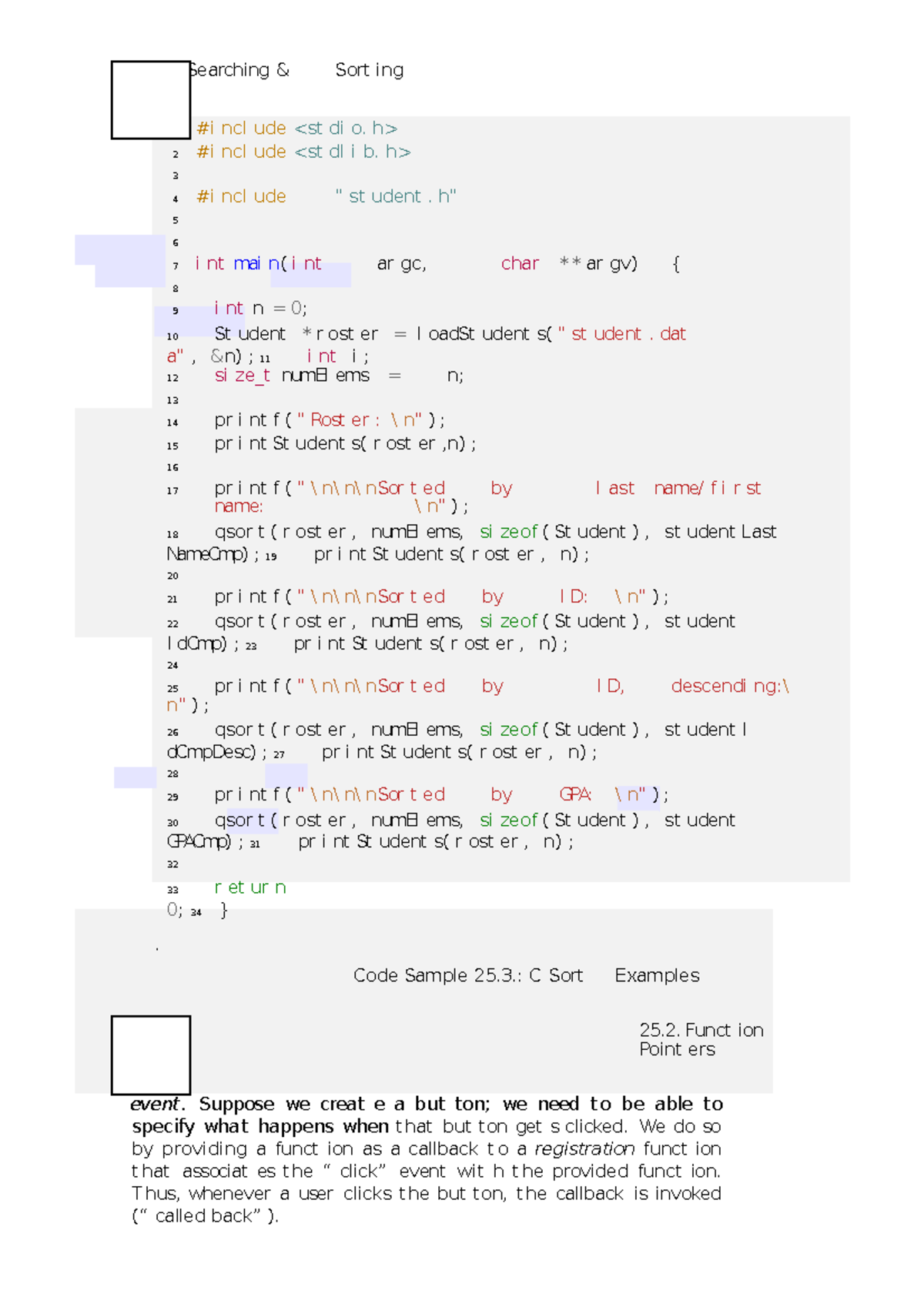 Introduction to Computing for Data Science (STAT413)21112 - Searching & Sort ing 1 #i ncl ude 2 ...