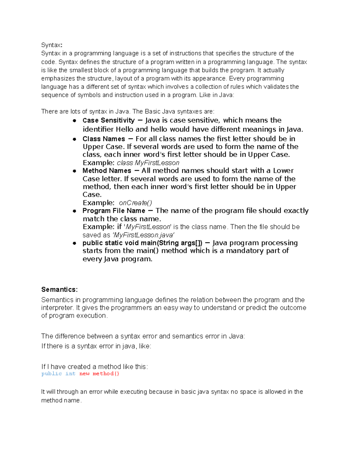 Syntax Semantics Discussion Forum Week 2 Syntax Syntax In A Programming Language Is A Set 3447