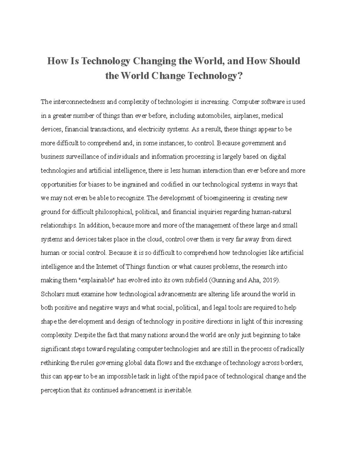 How Is Technology Changing the World, and How Should the World Change ...
