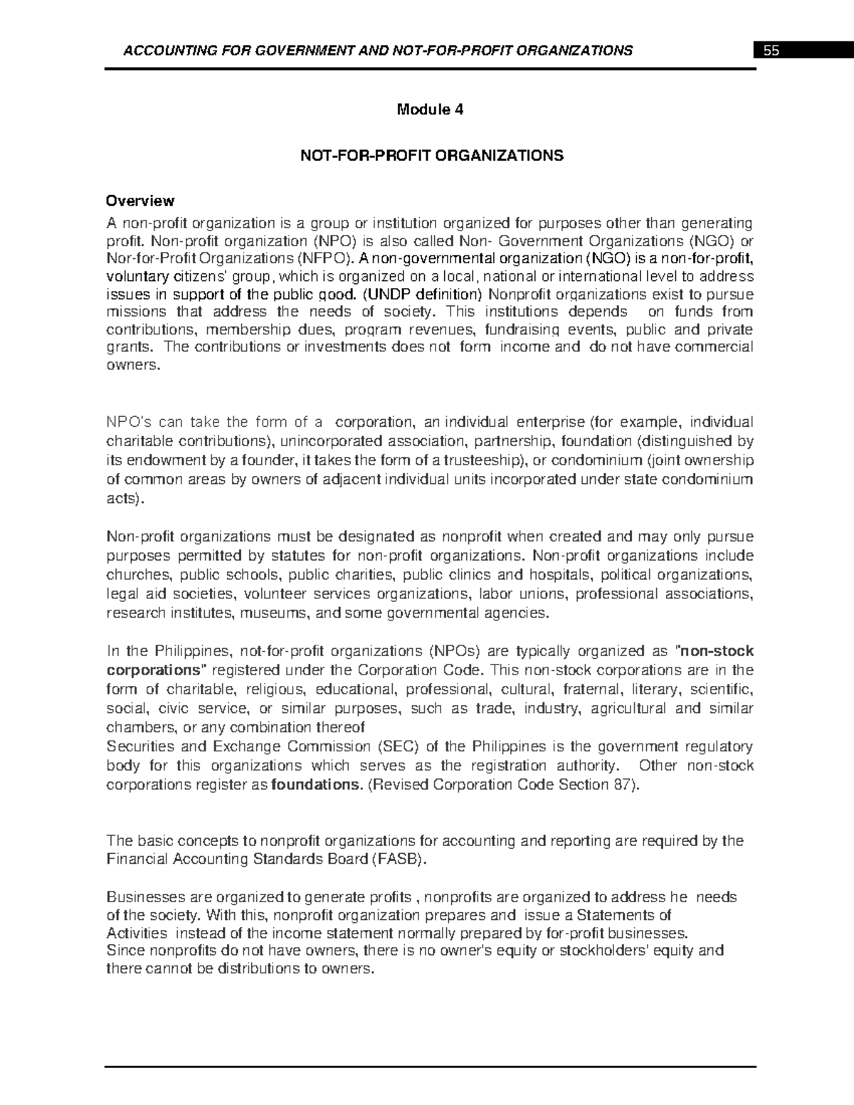 IM-ACCO-30033-Accounting for Government and NPO Module 4 - Module 4 NOT ...
