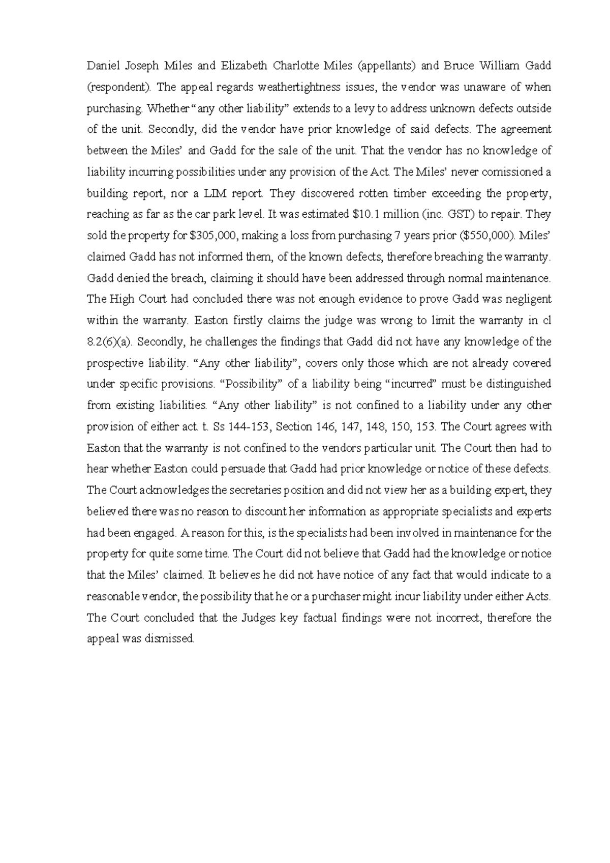 Land Term Assignment 1 2023 - Daniel Joseph Miles and Elizabeth ...