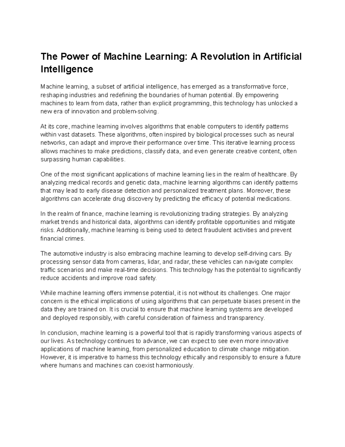 CMPT410 - The Power of Machine Learning: A Revolution in Artificial ...