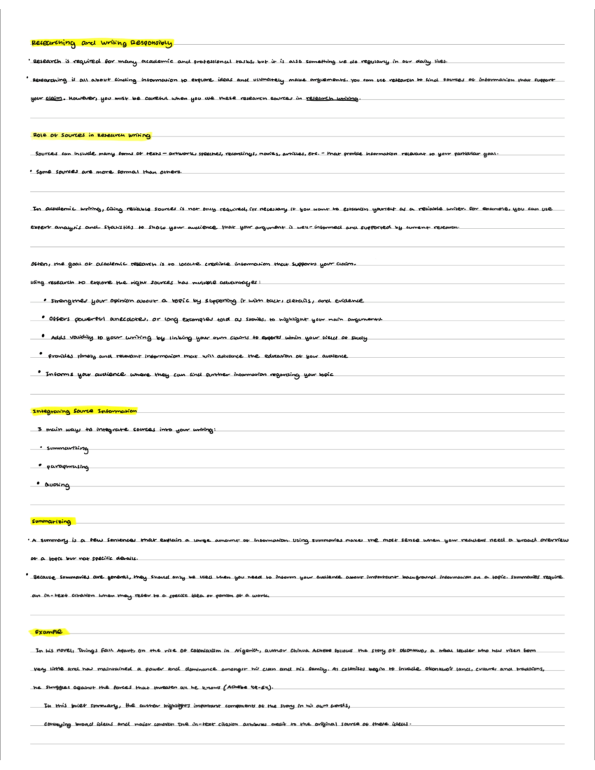 Page 1 - researching and writing responsibly - ENC 0017 - Studocu