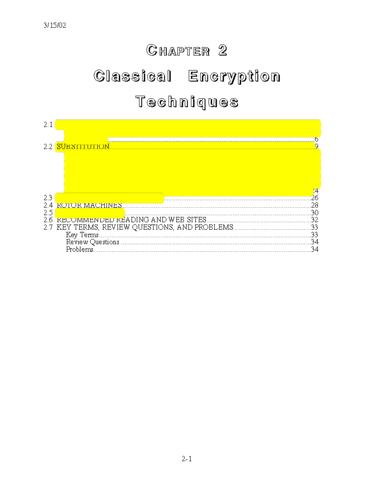Classical encryption techniques - - Studocu