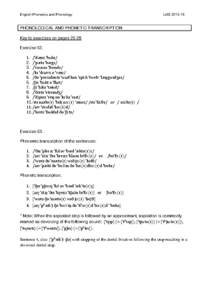 English Phonetics and Phonology Exercise 5 - A฀practical฀course Fourth฀edition - Studocu
