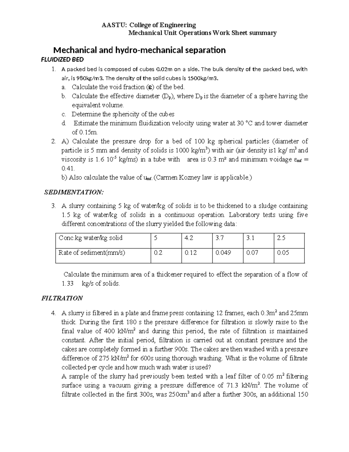 Worksheet summary of all chapters - AASTU: College of Engineering ...