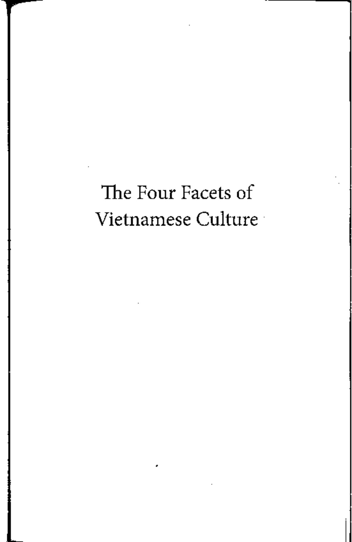 Chapter 2 - nothing - The Four Facets of Vietnamese Culture The Four ...